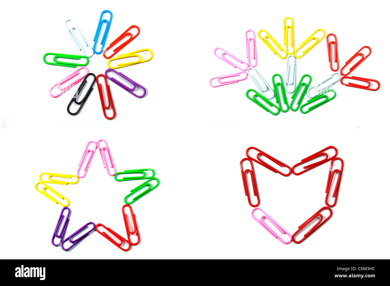 Paper clip in a variation shape Stock Photo - Alamy