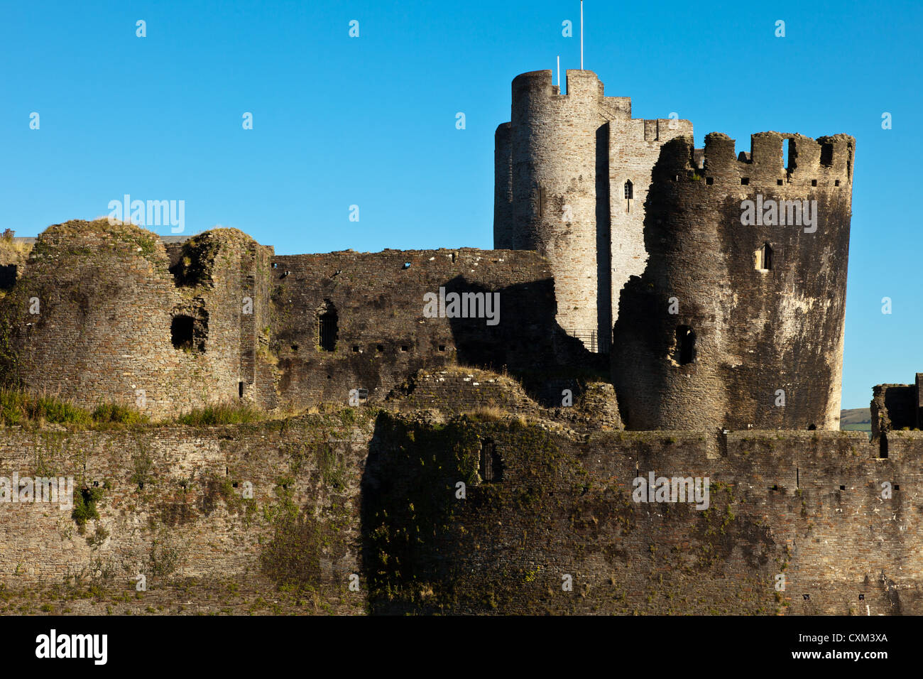 Caerphilly Castle Wales UK,largest castle in Wales and one of the ...