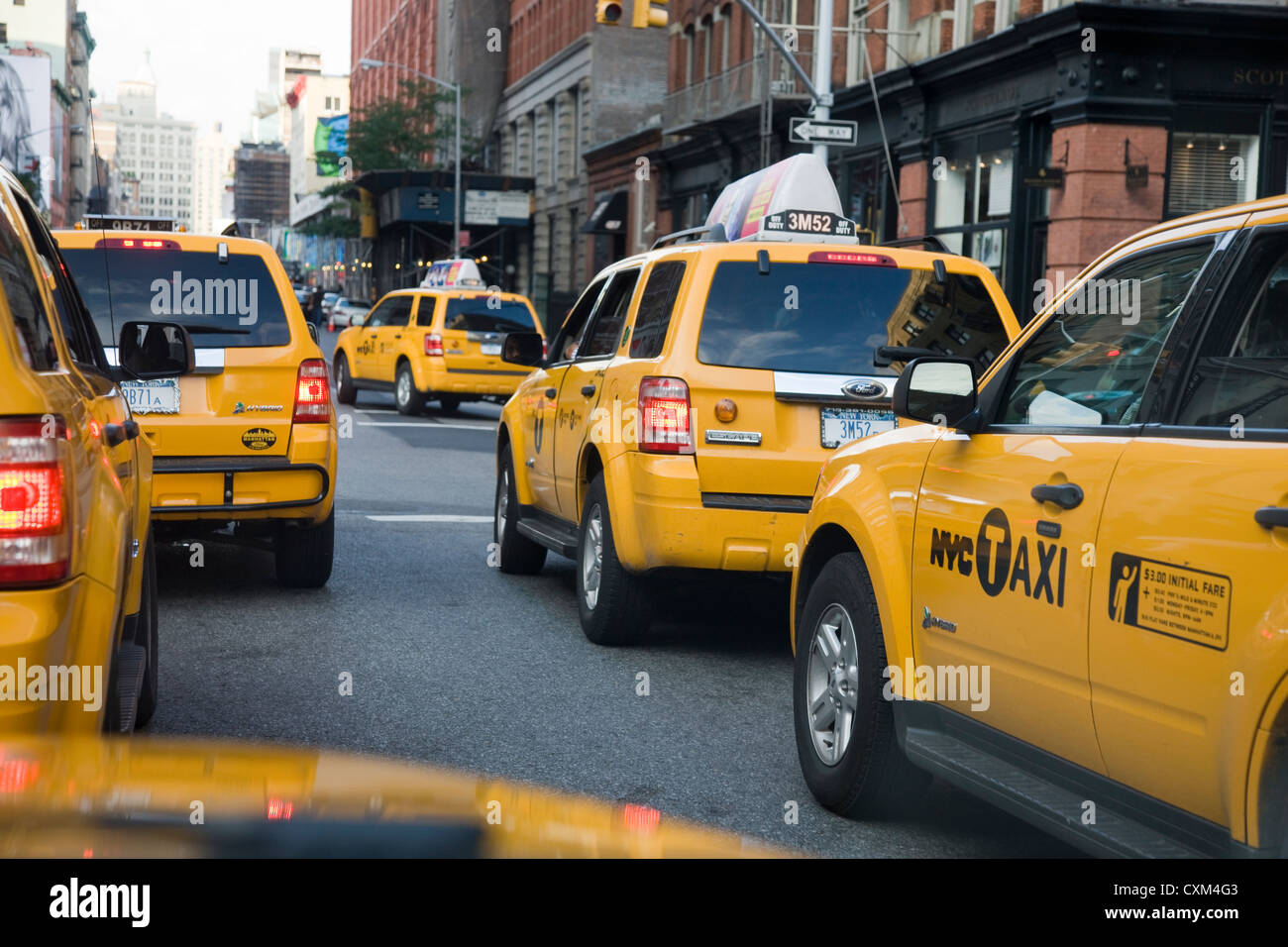 New York yellow cabs Stock Photo - Alamy