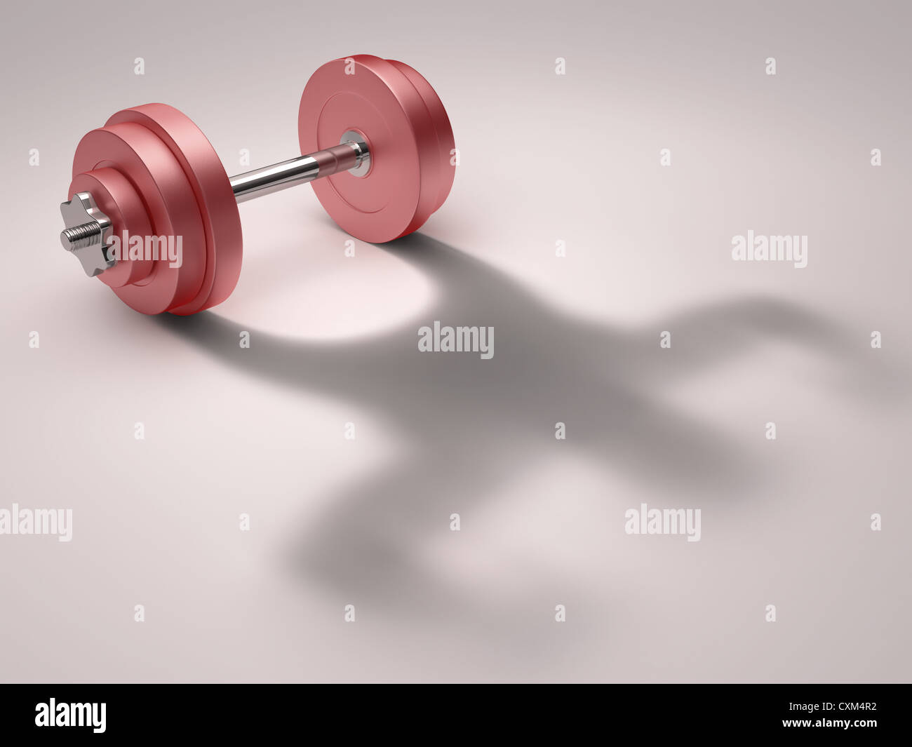 Weight of exercise doing shadow of a body in good shape Stock Photo - Alamy