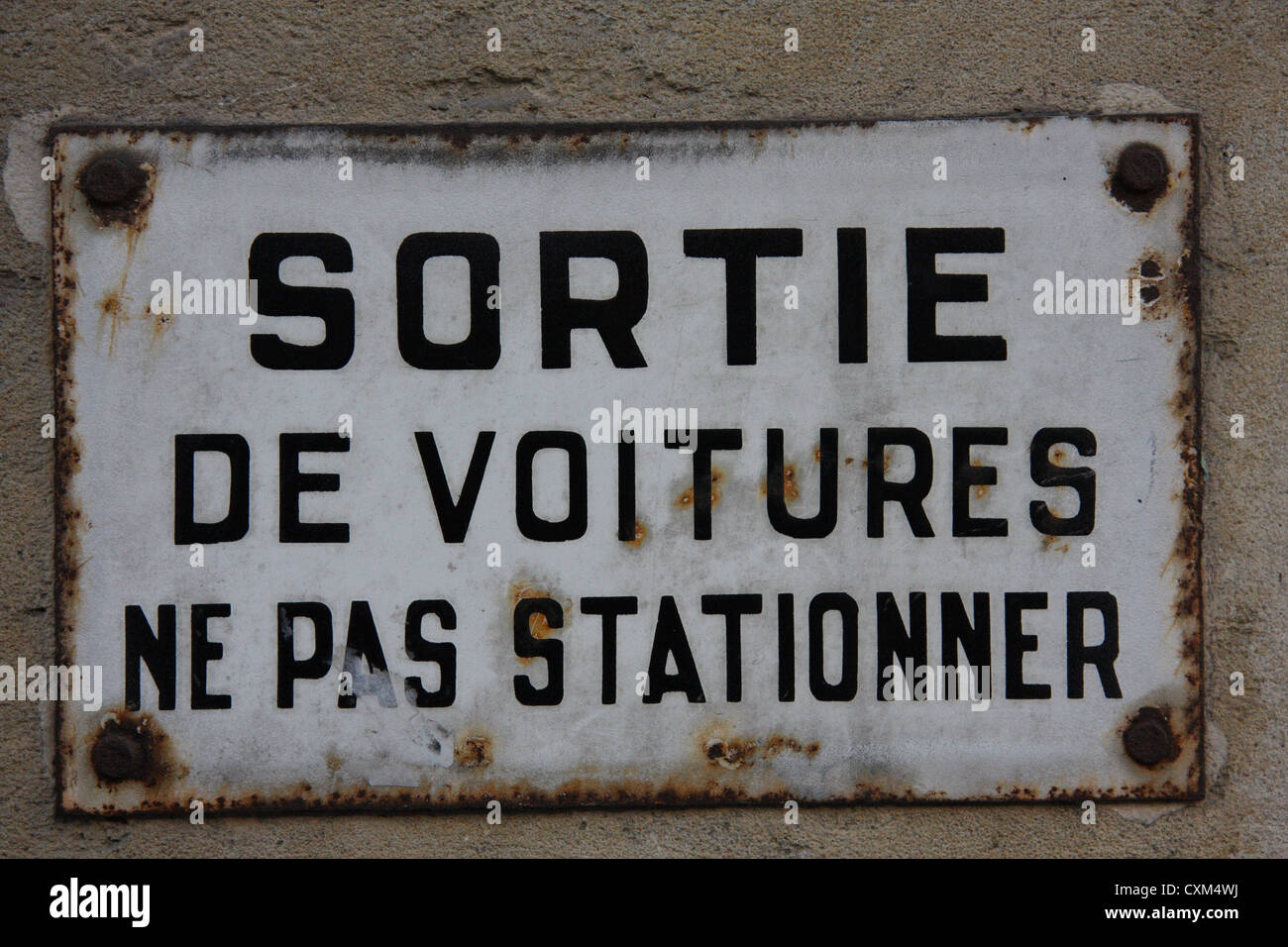 Garage Exit sign in Paris Stock Photo - Alamy