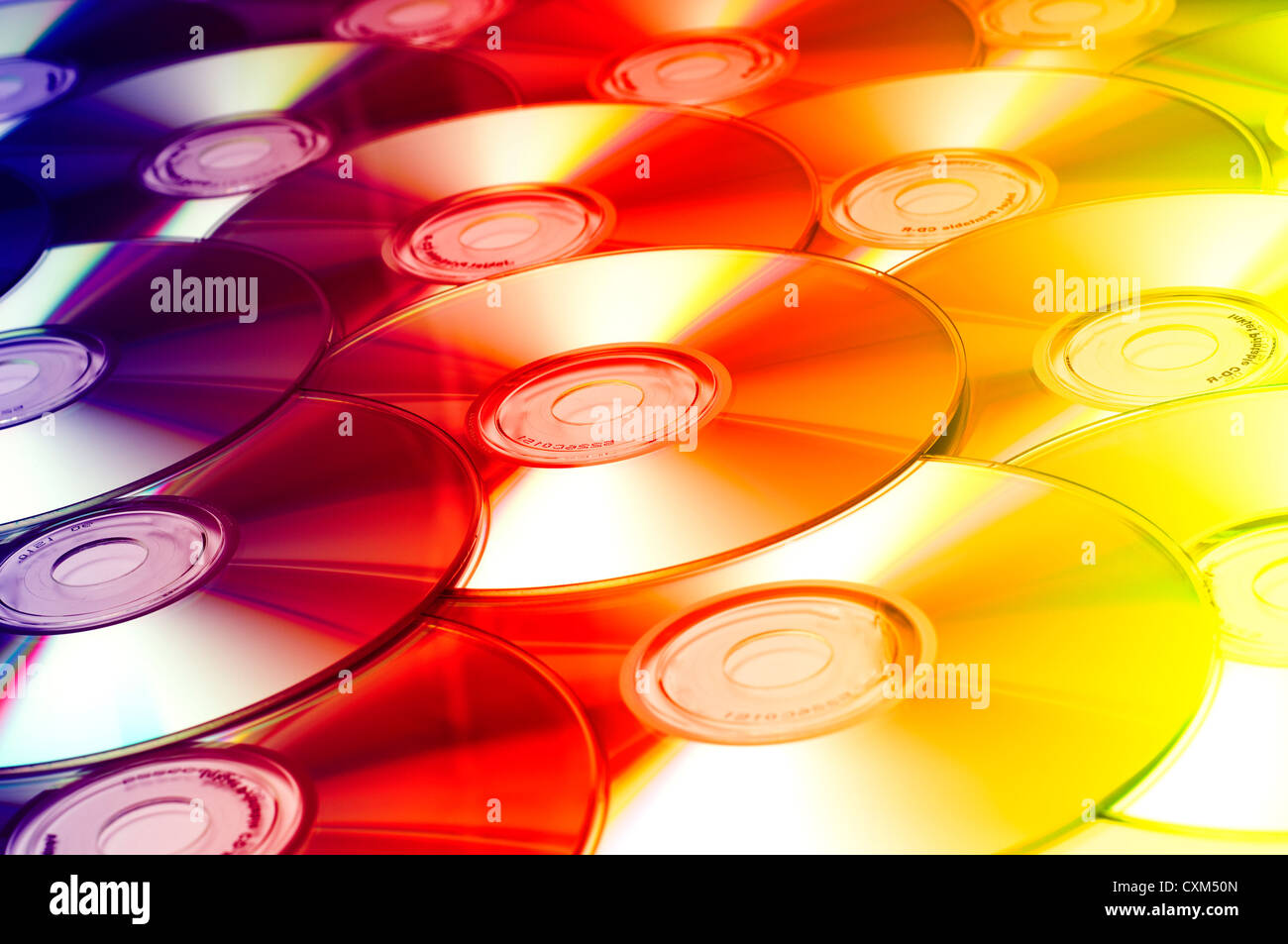 a stack of several compact disk for a technology background etc Stock ...