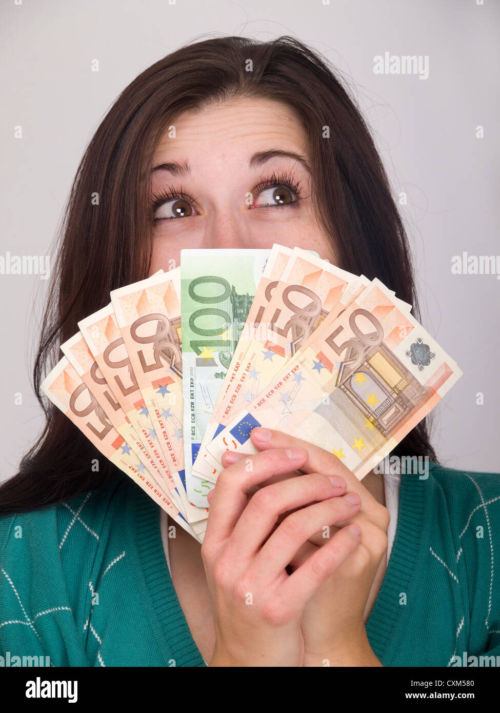 Euros notes stack side hi-res stock photography and images - Alamy