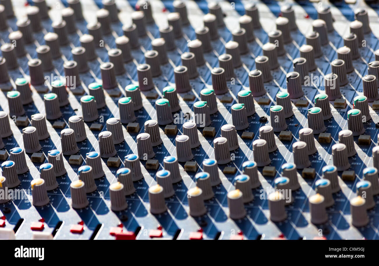 Old Dj sound mixer. Equipment for concerts Stock Photo - Alamy