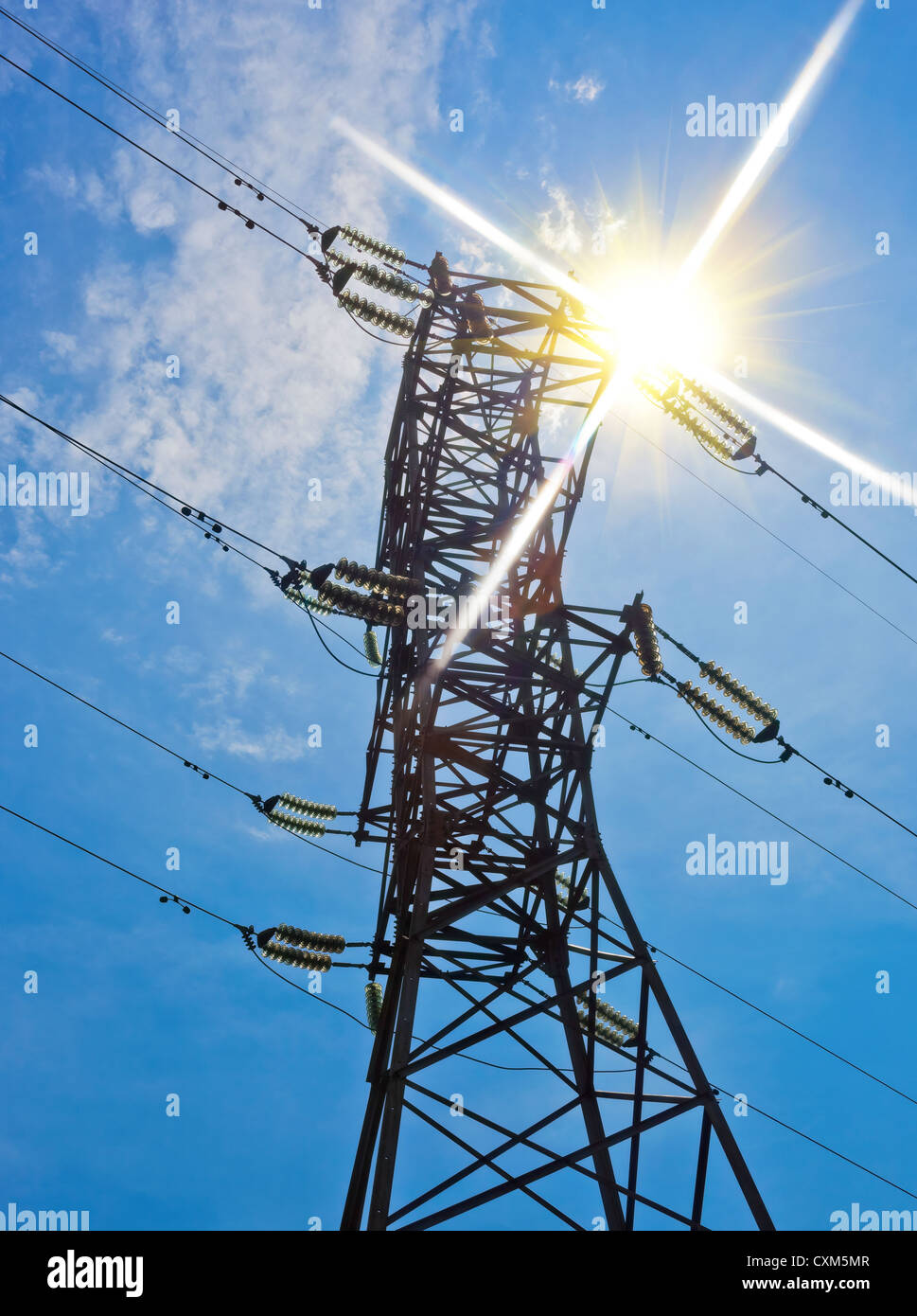 High voltage electricity pylon Stock Photo - Alamy