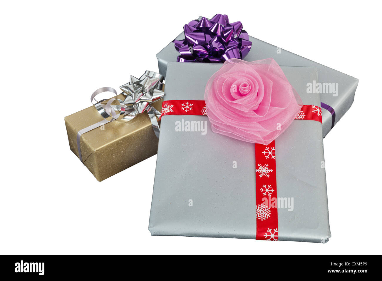 Christmas Presents, Presents Isolated on white with work path Stock ...