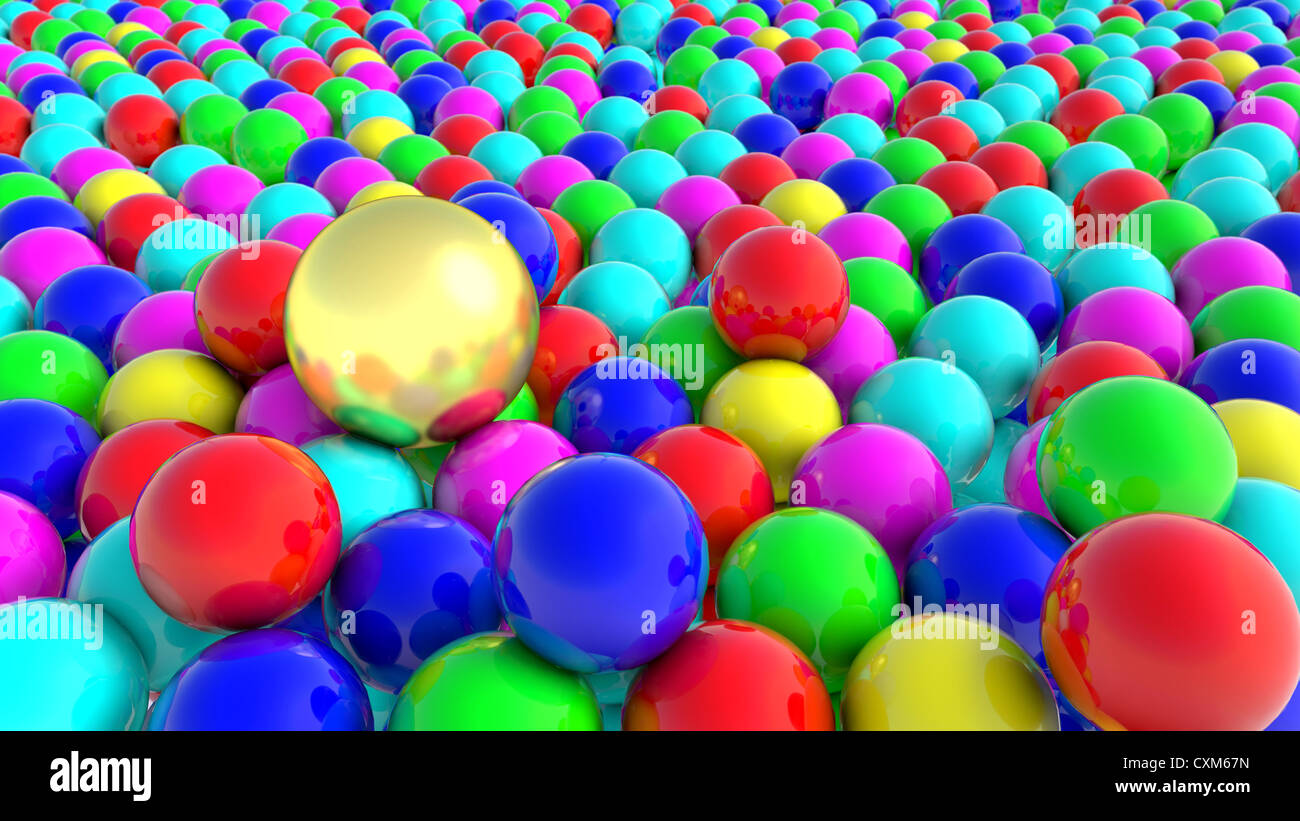 abstract background with color balls, 3d illustration Stock Photo - Alamy