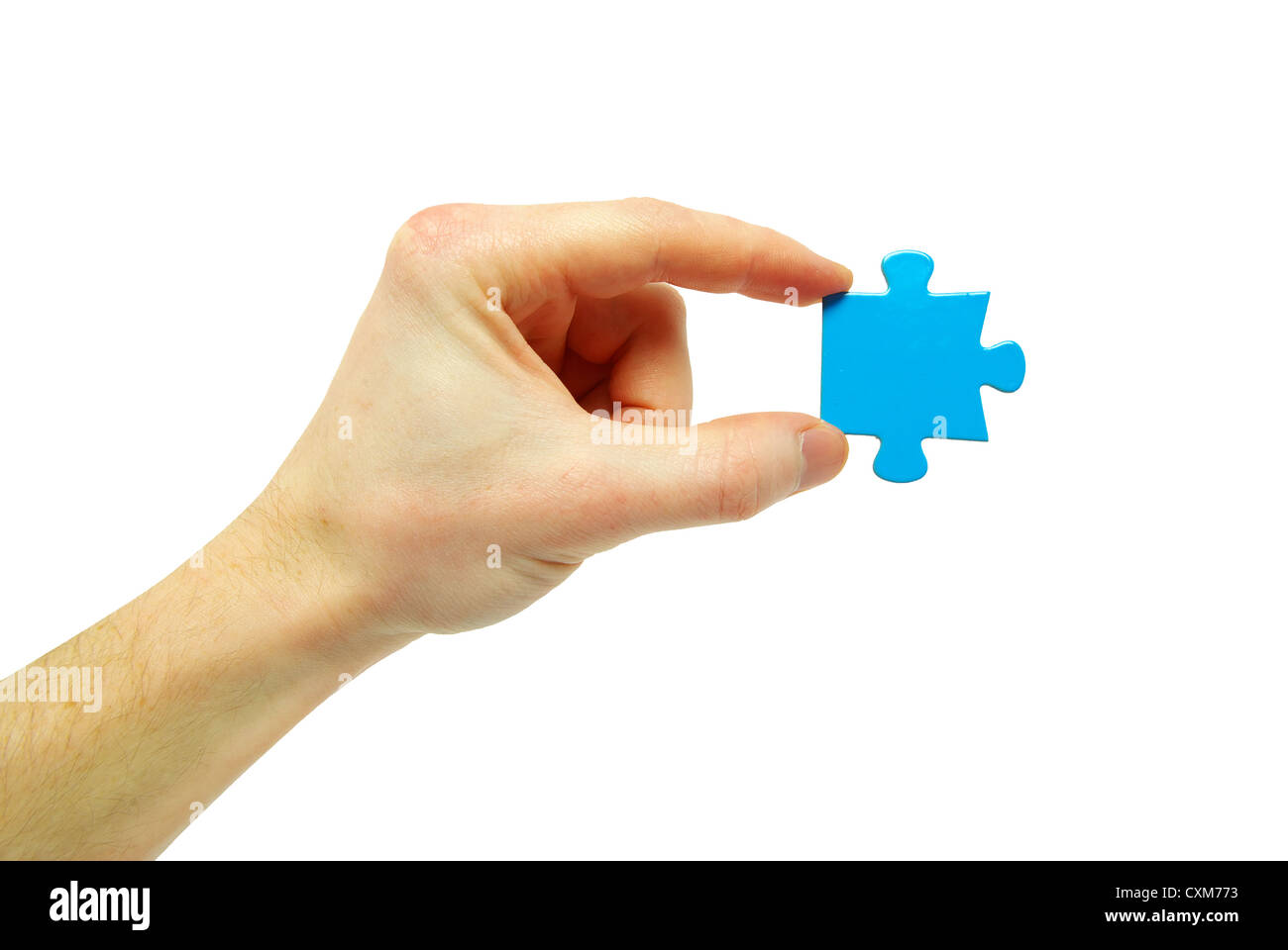puzzle in hand isolated on white background Stock Photo - Alamy