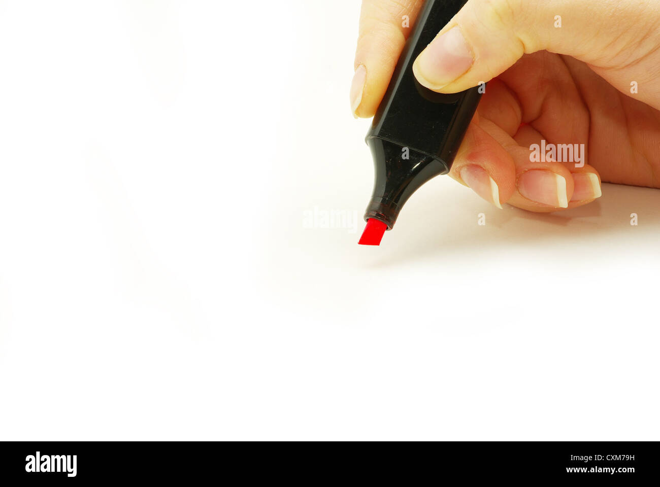 Hand with marker isolated on white background Stock Photo - Alamy