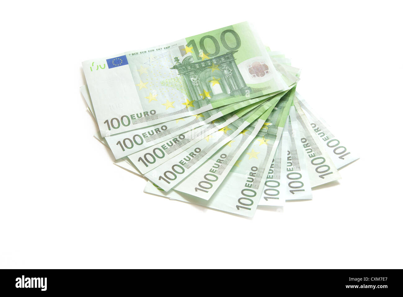 banknotes of euro isolated on a white background Stock Photo - Alamy