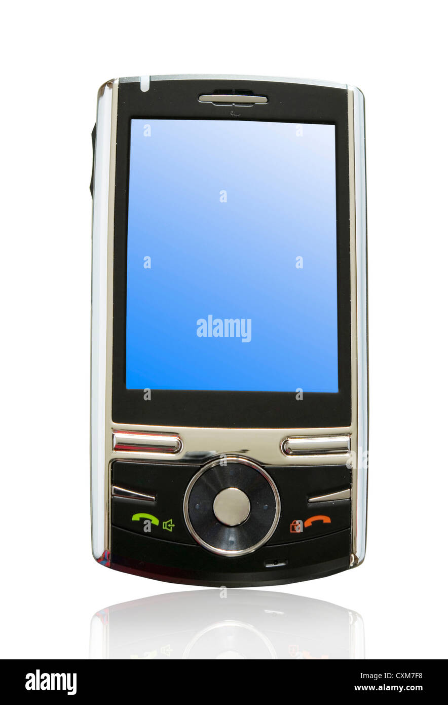 Modern smartphone isolated over white Stock Photo - Alamy