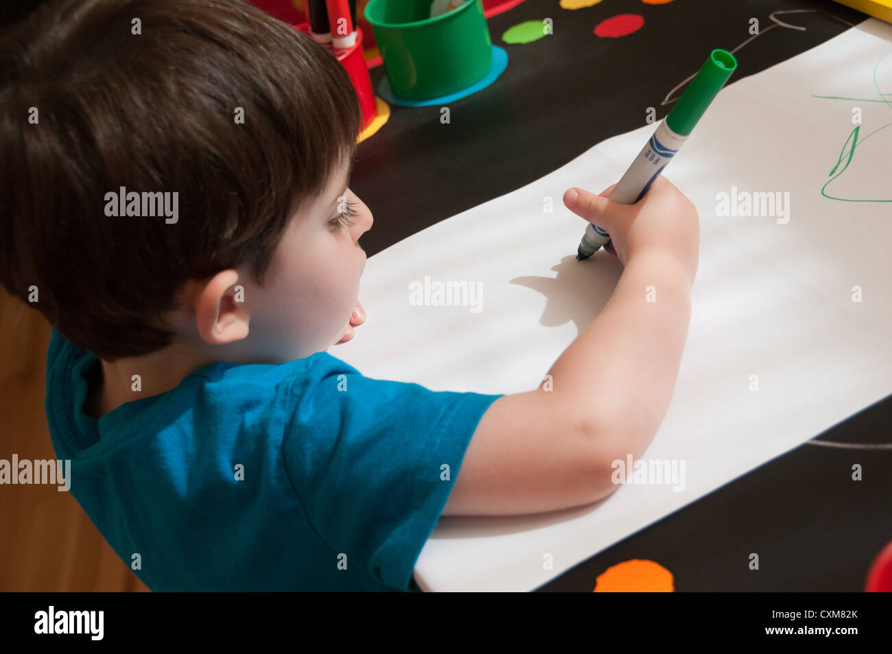 Child drawing - Model released Stock Photo - Alamy