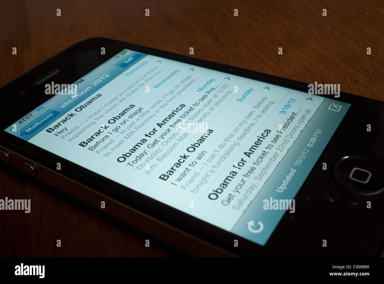 2012 presidential election emails from the Barack Obama campaign on an ...
