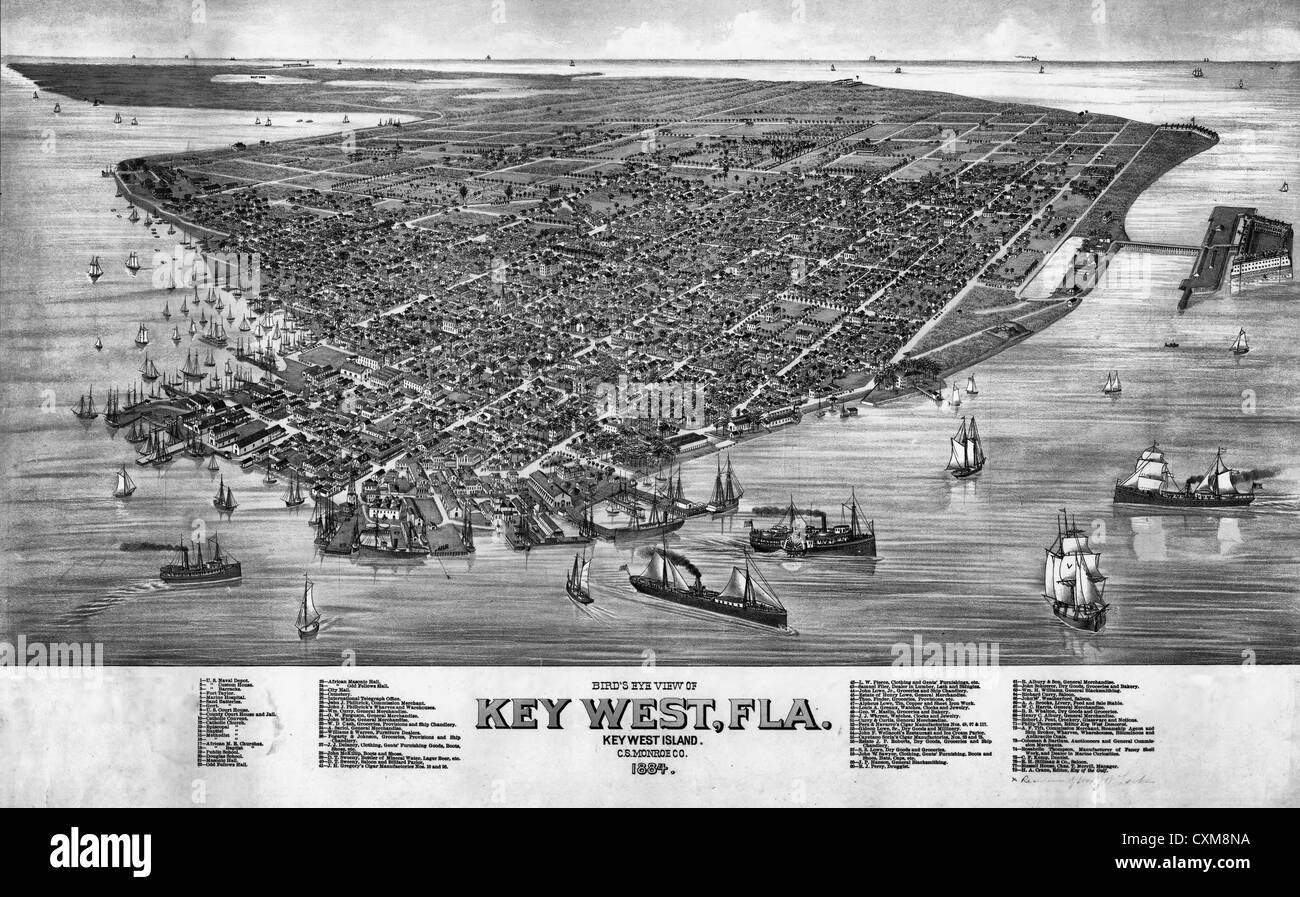 Birds Eye Map Key West Florida 18 Great Things To Do In Key West,