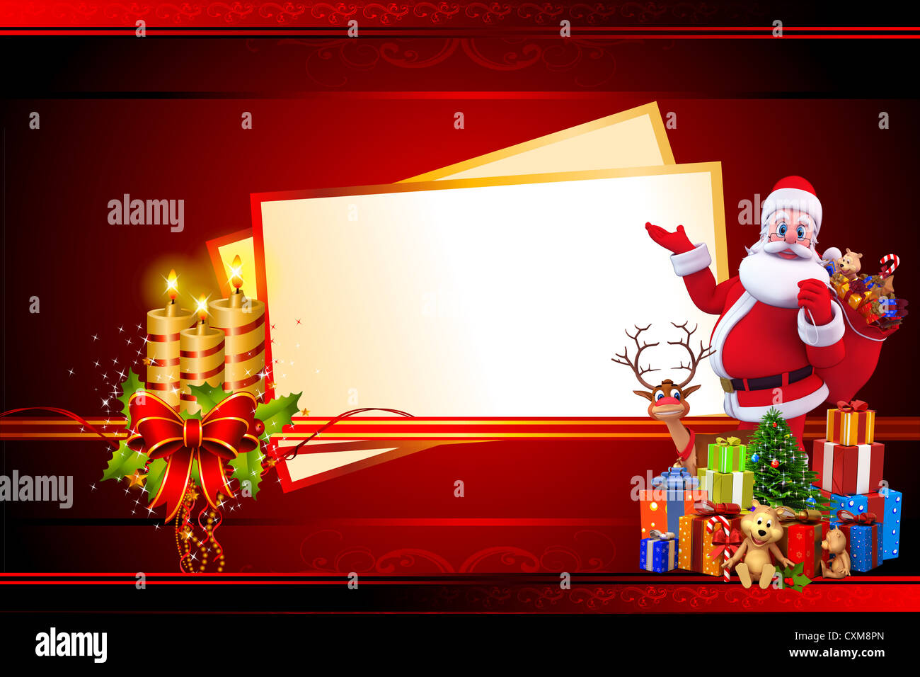 santa claus with big white sign Stock Photo - Alamy