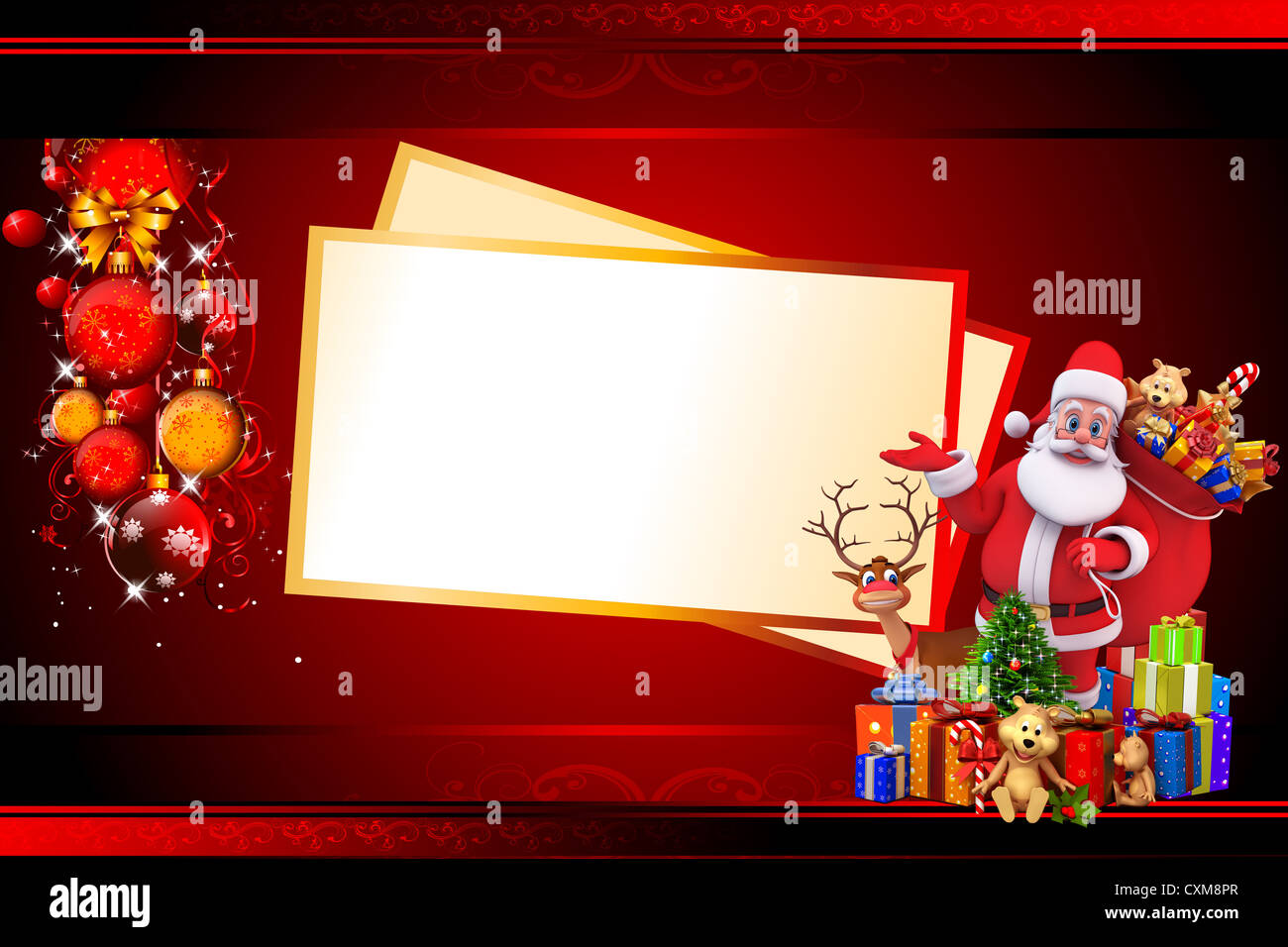 santa claus with big white sign Stock Photo - Alamy