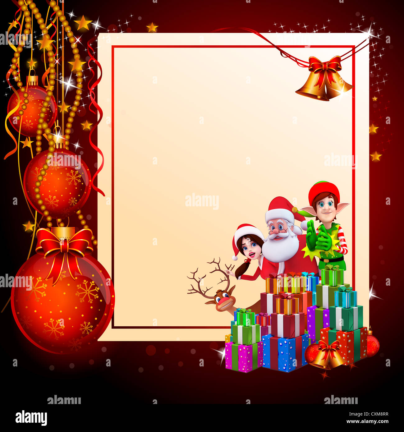 santa claus with big white sign Stock Photo - Alamy