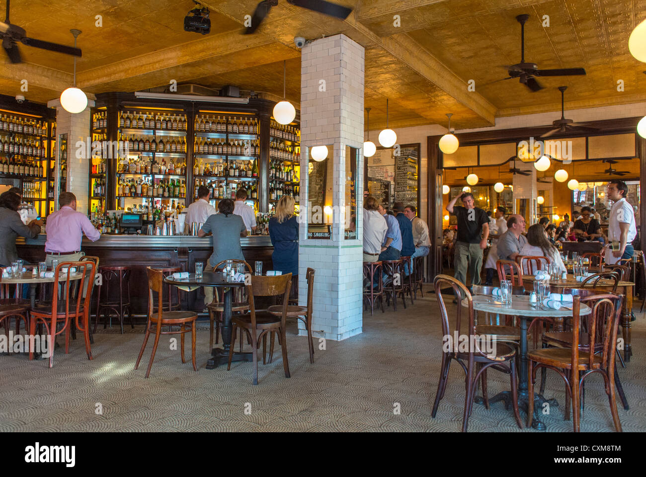 New York City, NY, USA, Crowd People, inside typical French Bistro ...