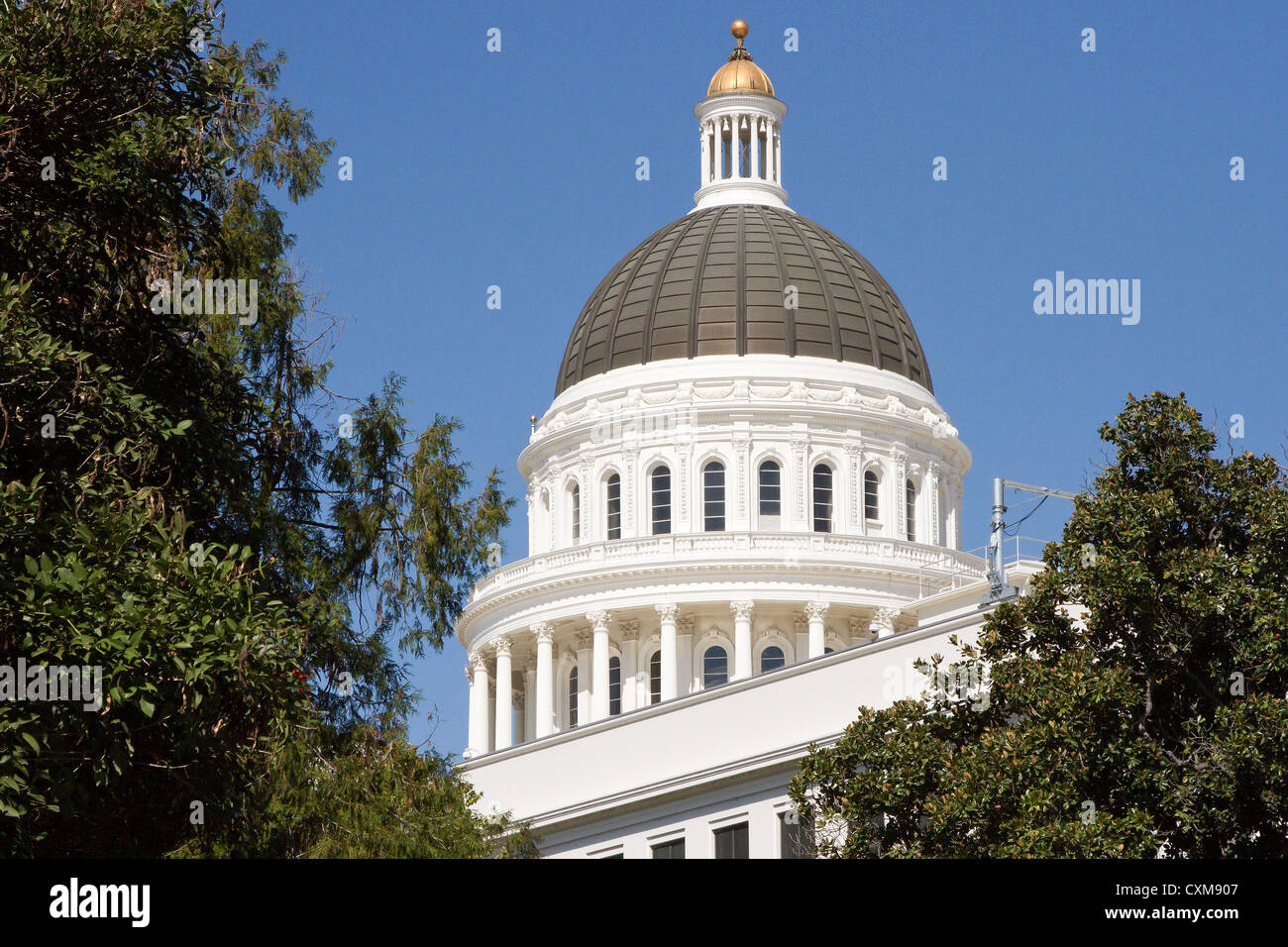 Various views of the California State Capitol Building on a beautiful ...