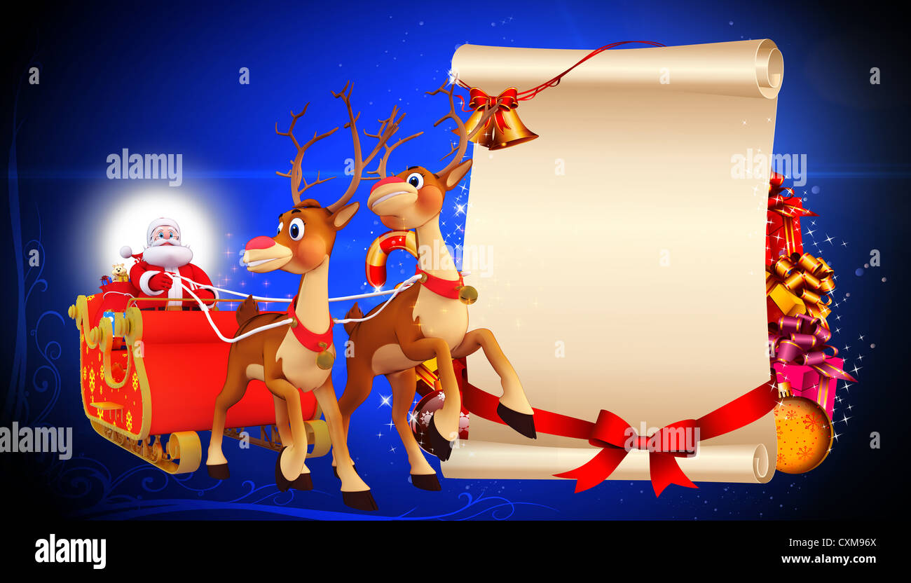 santa claus with big white sign Stock Photo - Alamy