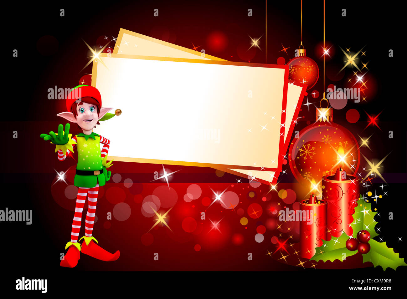 christmas elves with lots of gifts Stock Photo - Alamy