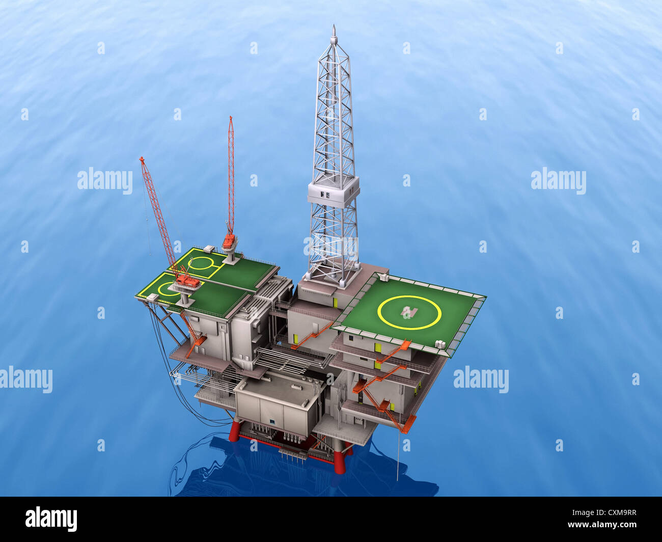 oil platform lost the blue sea Stock Photo - Alamy