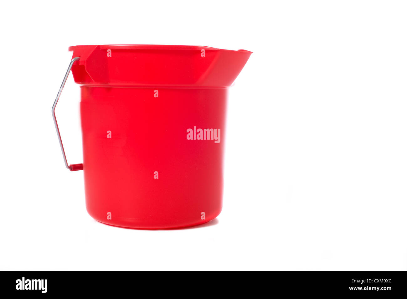 A red bucket or pale on a white background Stock Photo - Alamy