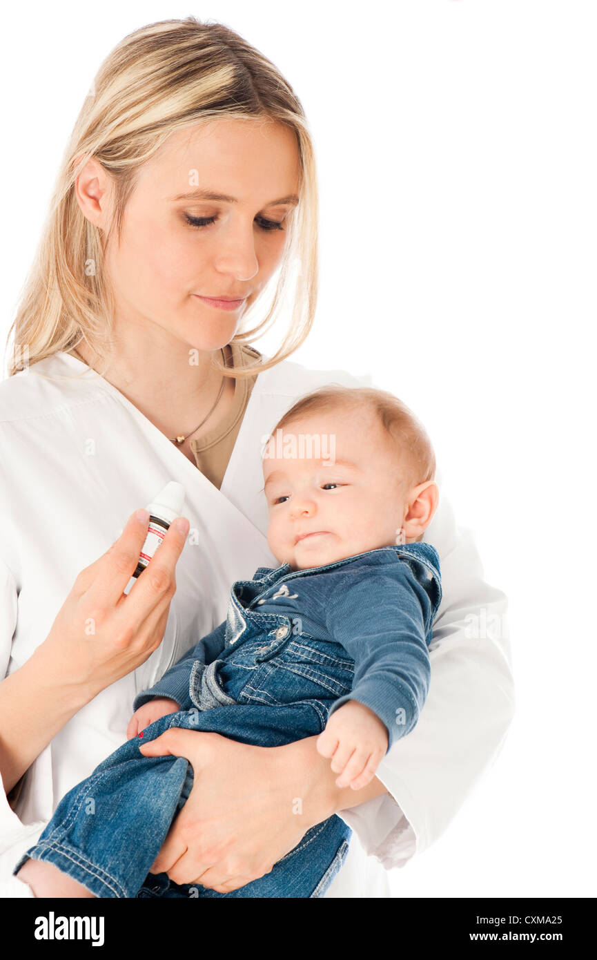 Female doctor with baby Stock Photo - Alamy