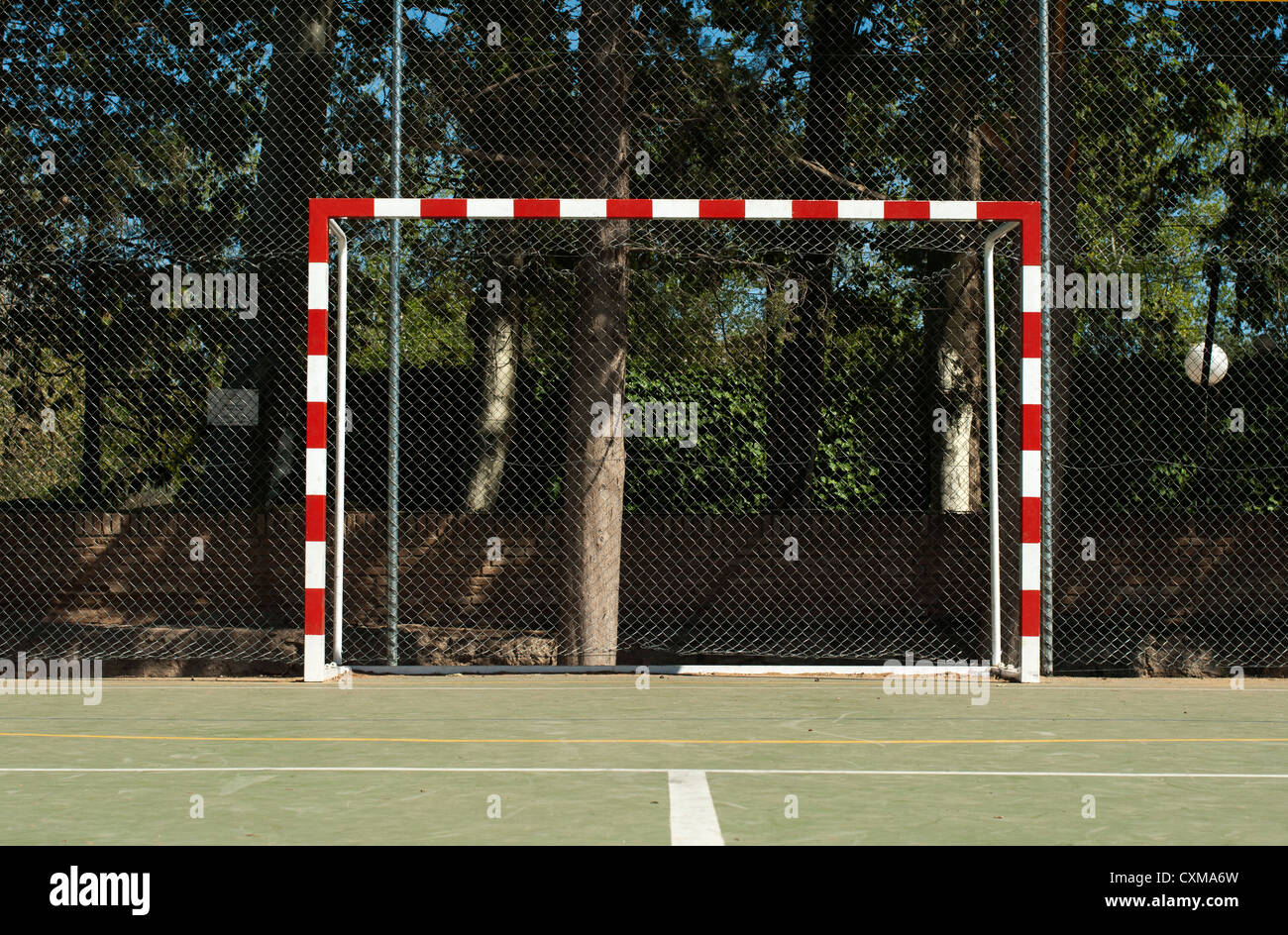 Football gate in small stadium Stock Photo - Alamy
