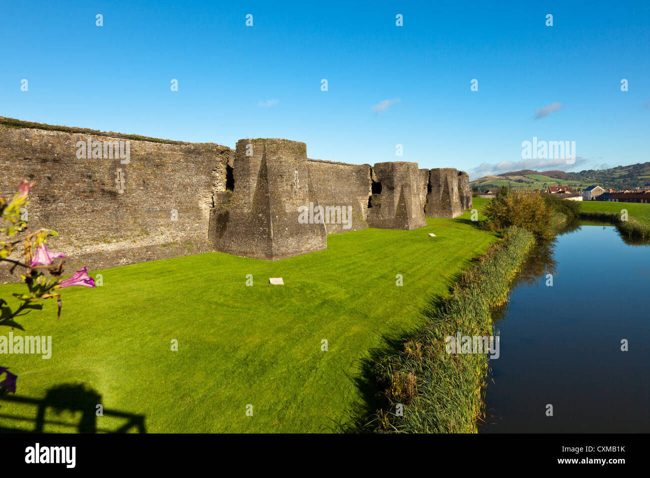 Caerphilly Castle Wales UK,largest castle in Wales and one of the ...