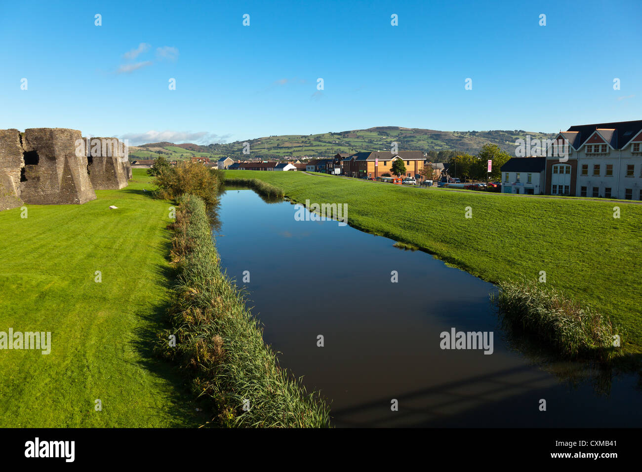 Caerphilly Castle Wales UK,largest castle in Wales and one of the ...