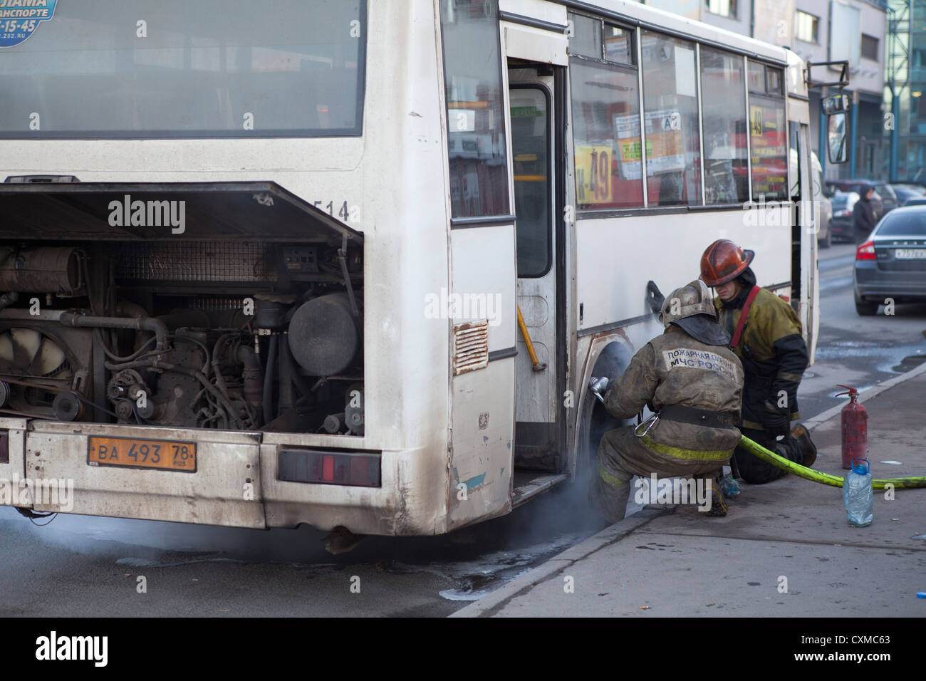 Fire bus russia hi-res stock photography and images - Alamy