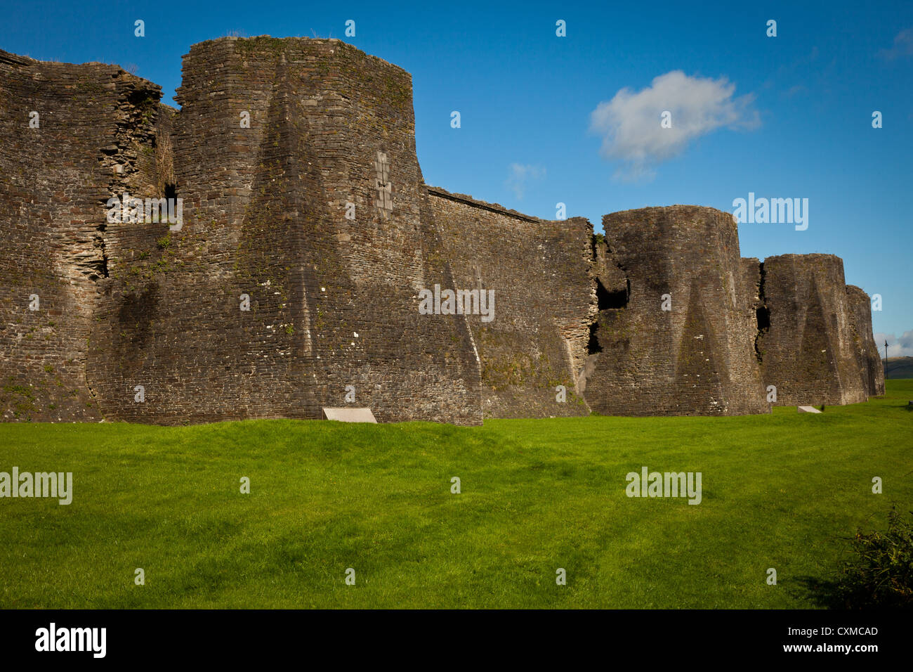 Caerphilly Castle Wales UK,largest castle in Wales and one of the ...