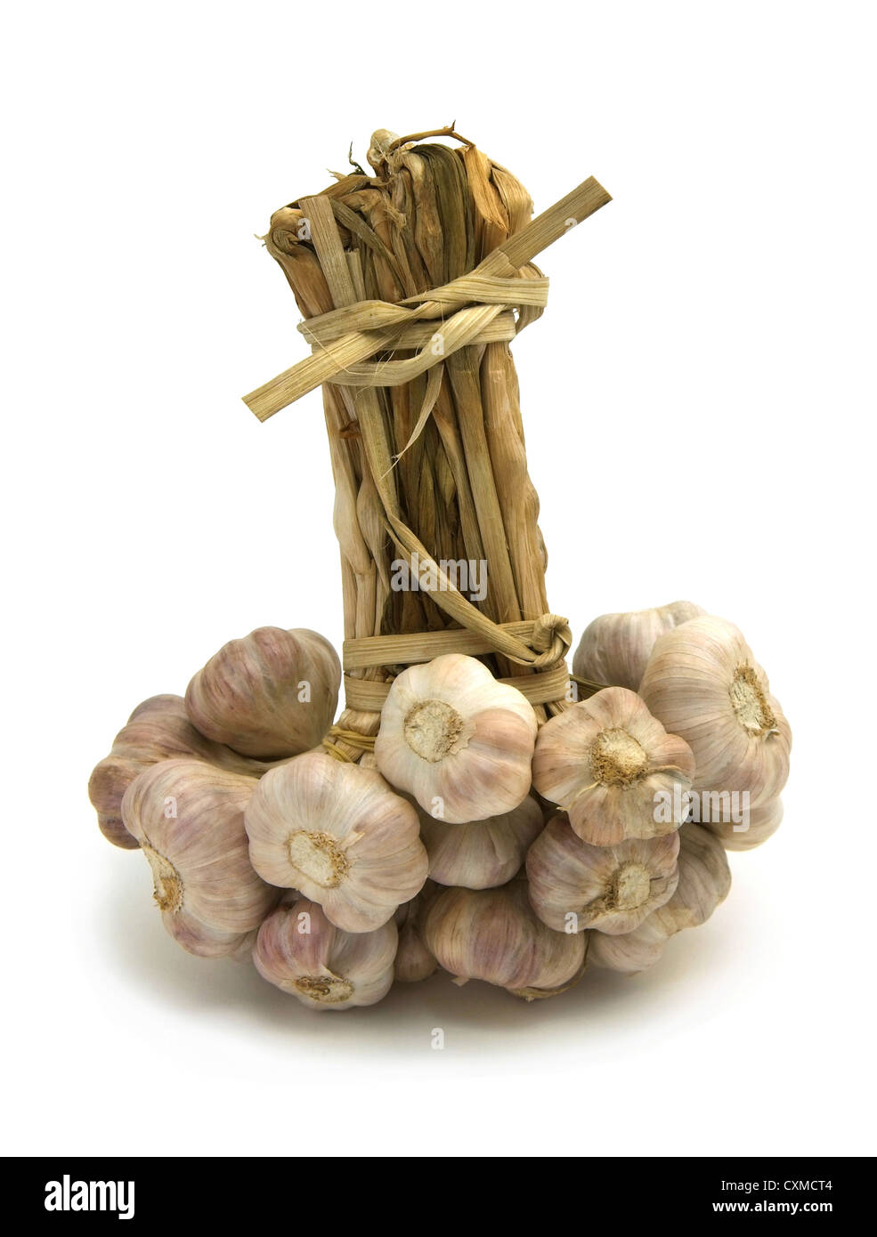 A bunch of garlic isolated on white background Stock Photo - Alamy