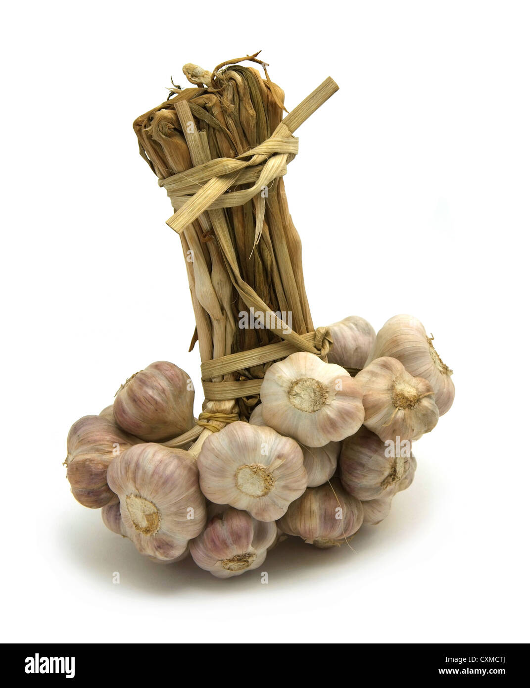 A bunch of garlic isolated on white background Stock Photo - Alamy