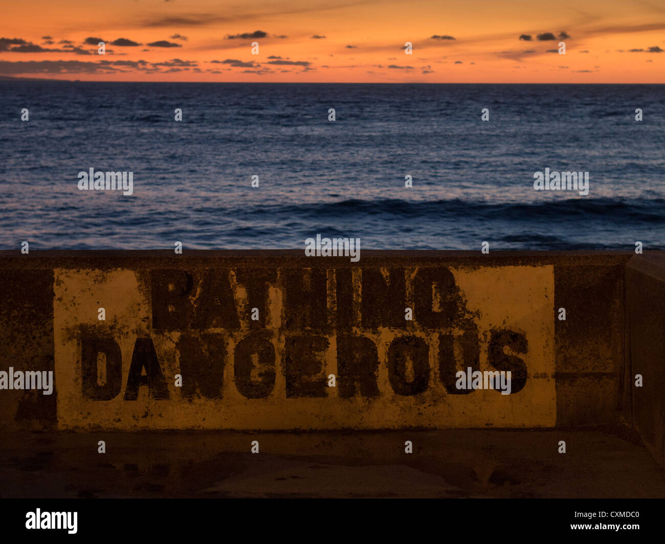 Bathing Dangerous sign Stock Photo - Alamy