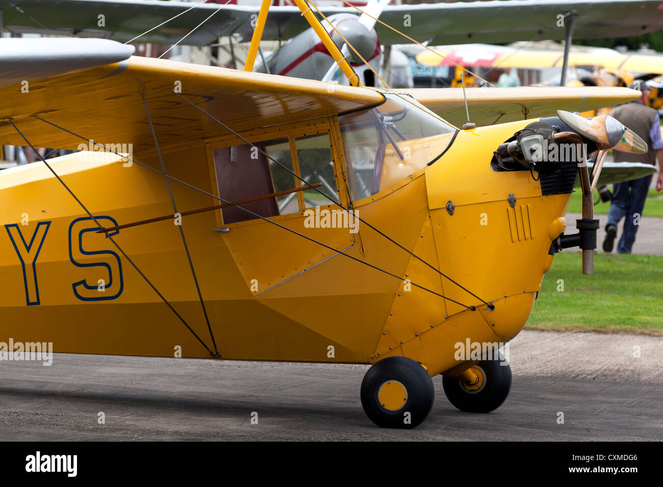 Aeronca C3 G-ADYS close-up of nose and cockpit Stock Photo - Alamy