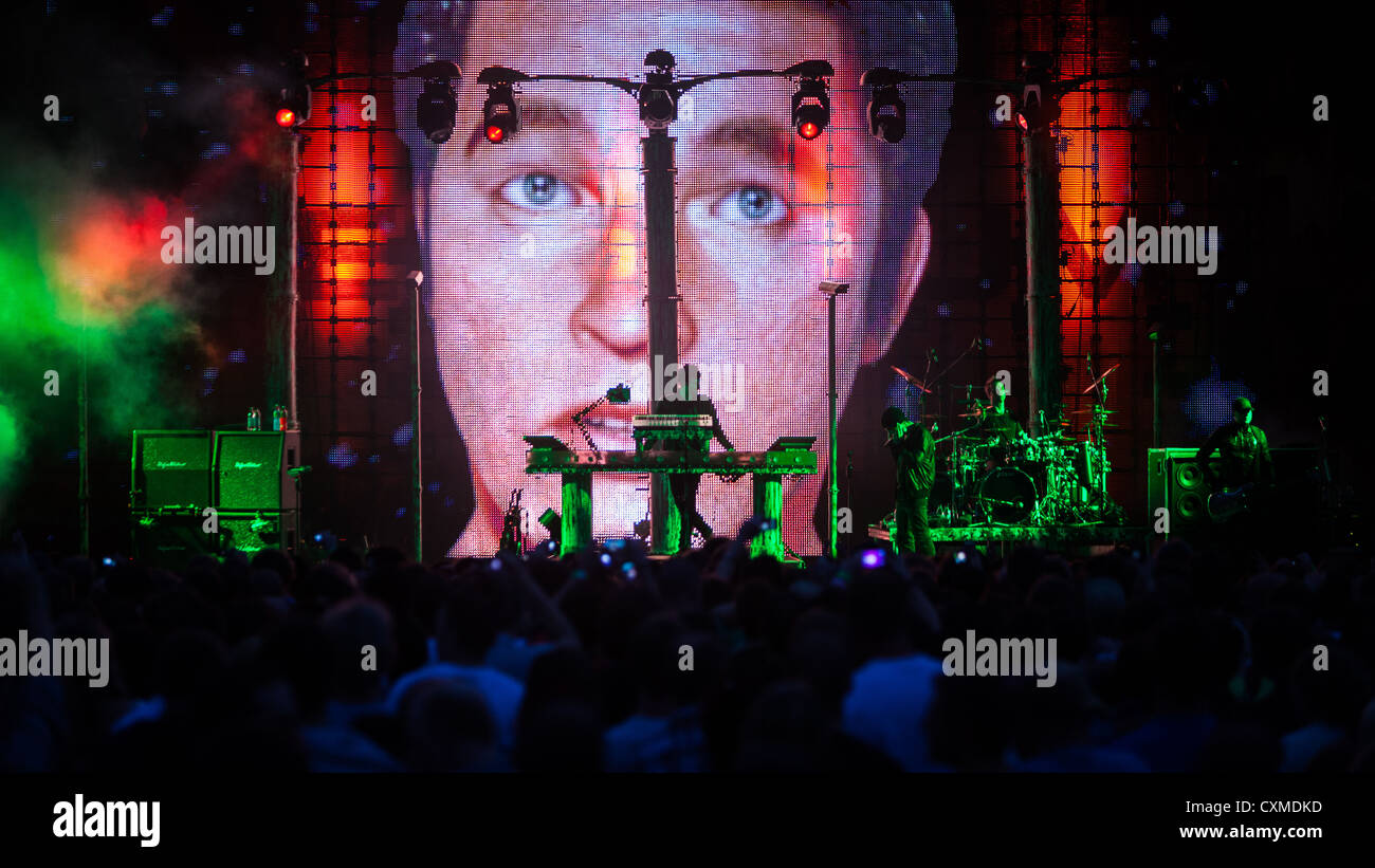 Pendulum on stage at the Eden Sessions at The Eden Project, Cornwall in ...
