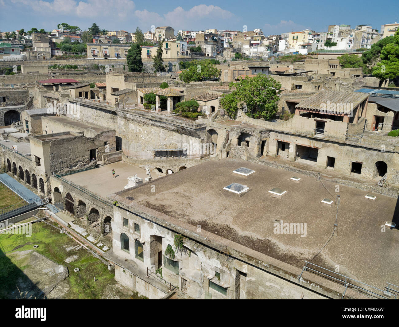 Overview of the site at Herculaneum. Herculaneum was buried by mud when ...