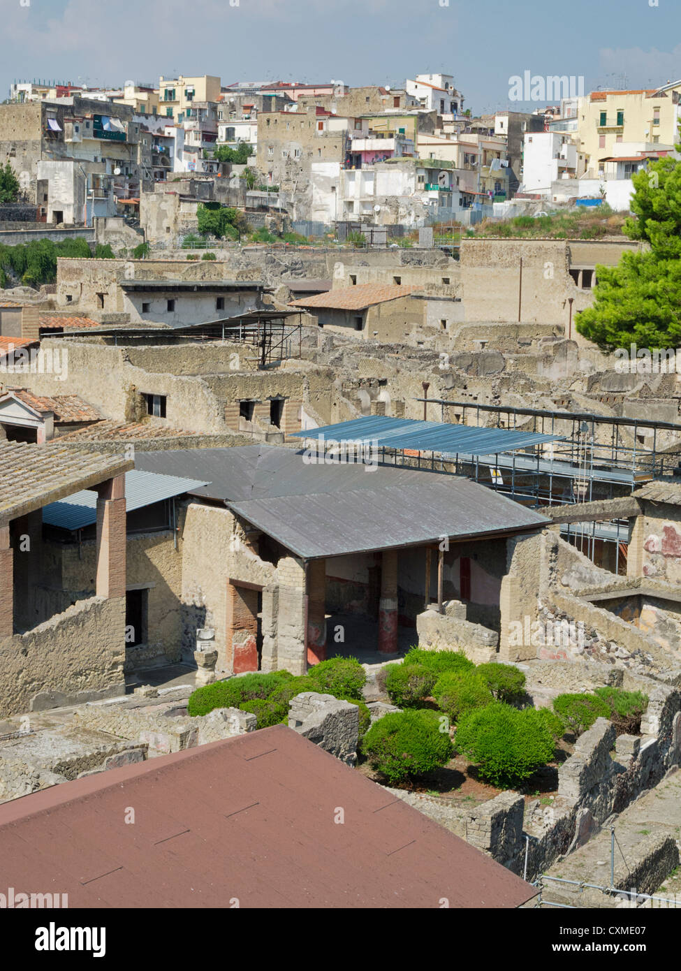 Overview of the site at Herculaneum. Herculaneum was buried by mud when ...