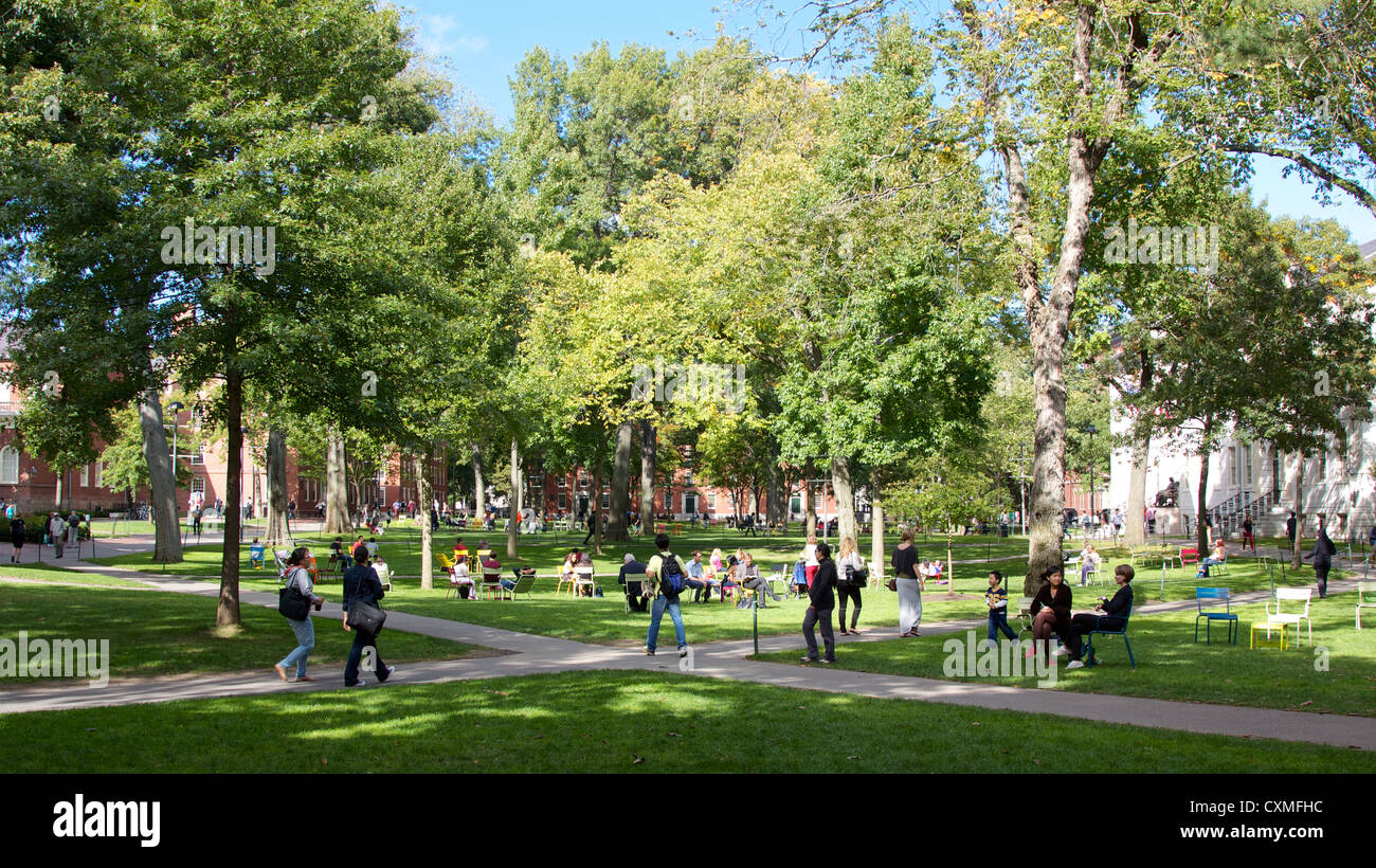 Harvard Yard, the old heart of Harvard University campus in Cambridge ...