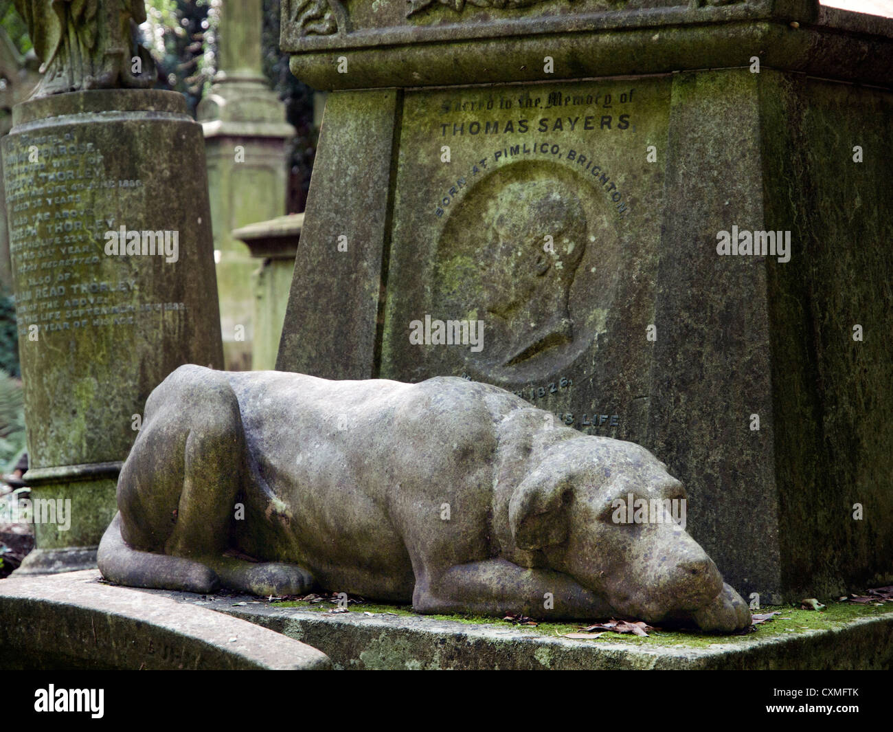 The tomb of the boxer Tom Sayers,in Highgate Cemetery Stock Photo - Alamy