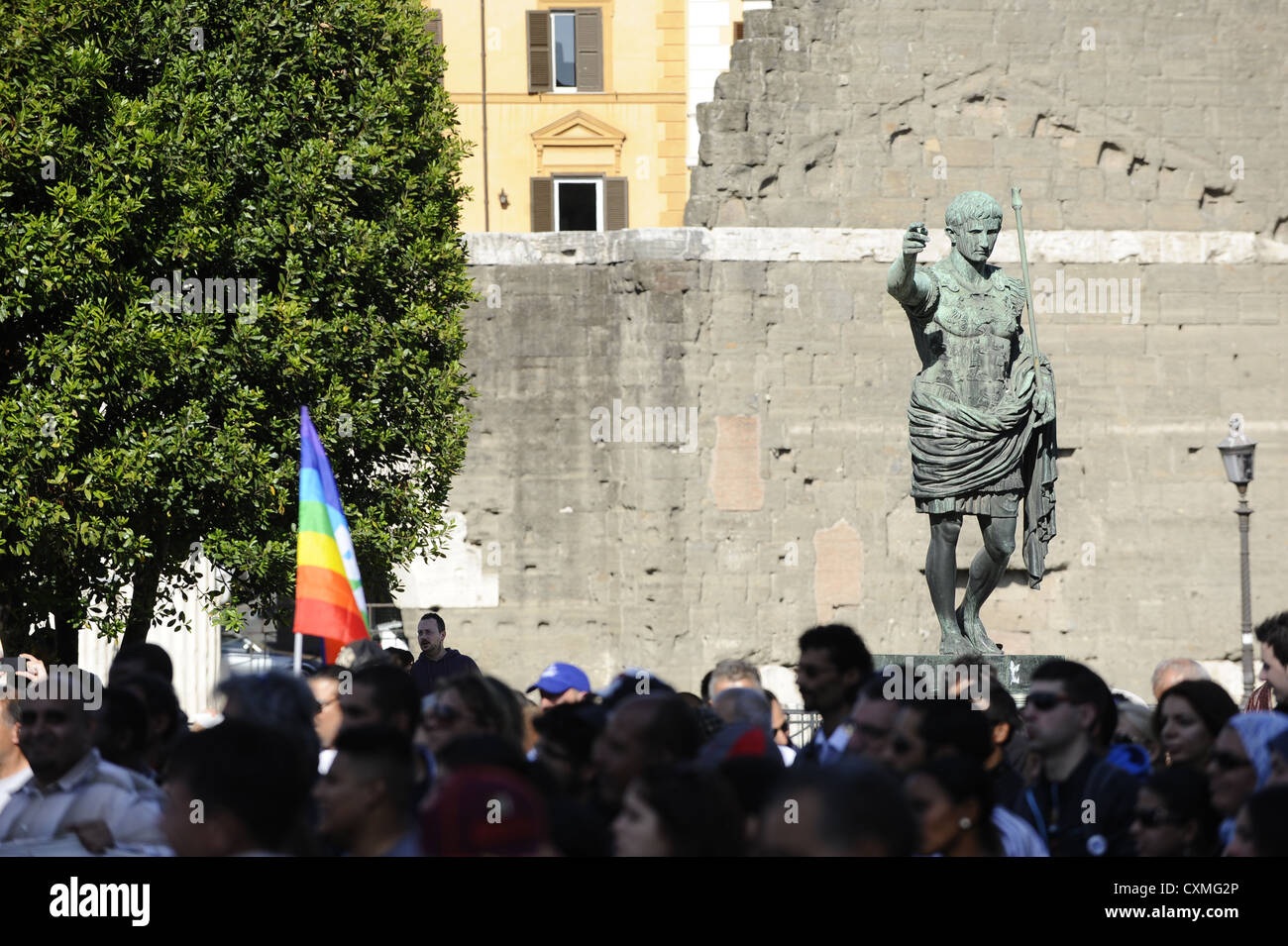 Protesters in Rome, Italy Stock Photo - Alamy