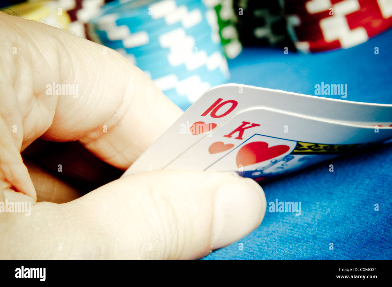 Peeking at own cards hi-res stock photography and images - Alamy