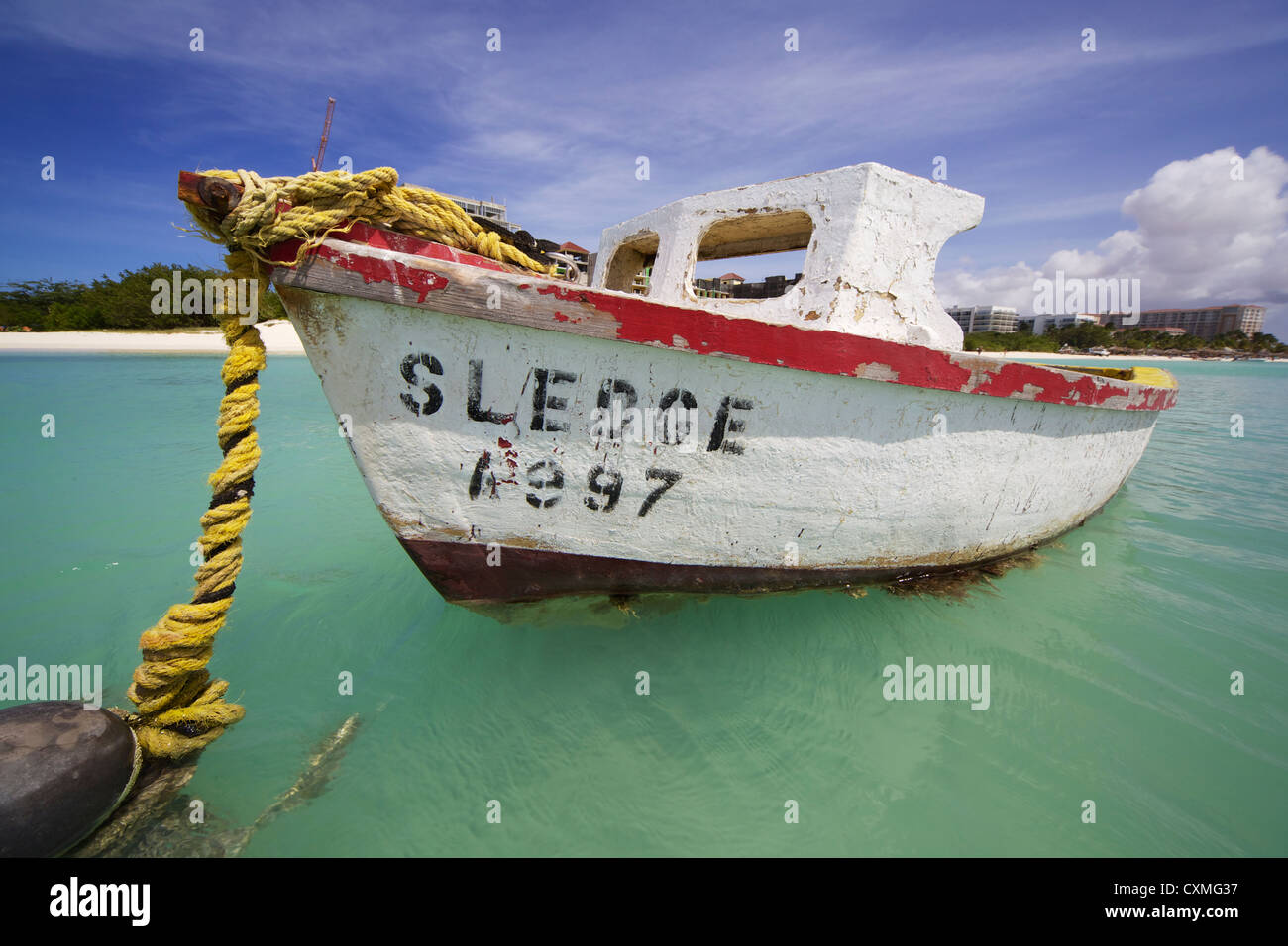 Rustic Fishing Boat of Aruba II Stock Photo - Alamy