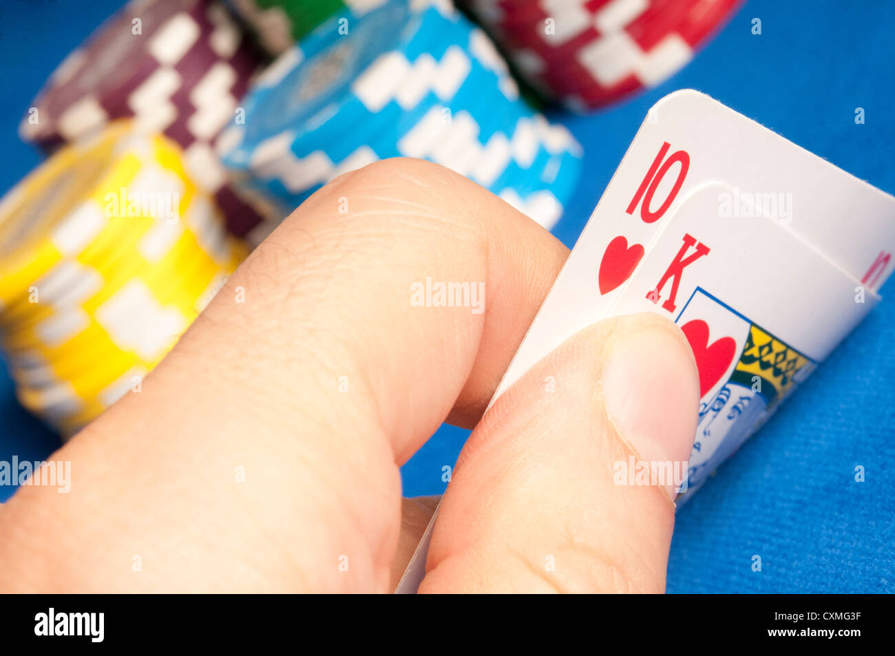 Peeking at own cards hi-res stock photography and images - Alamy