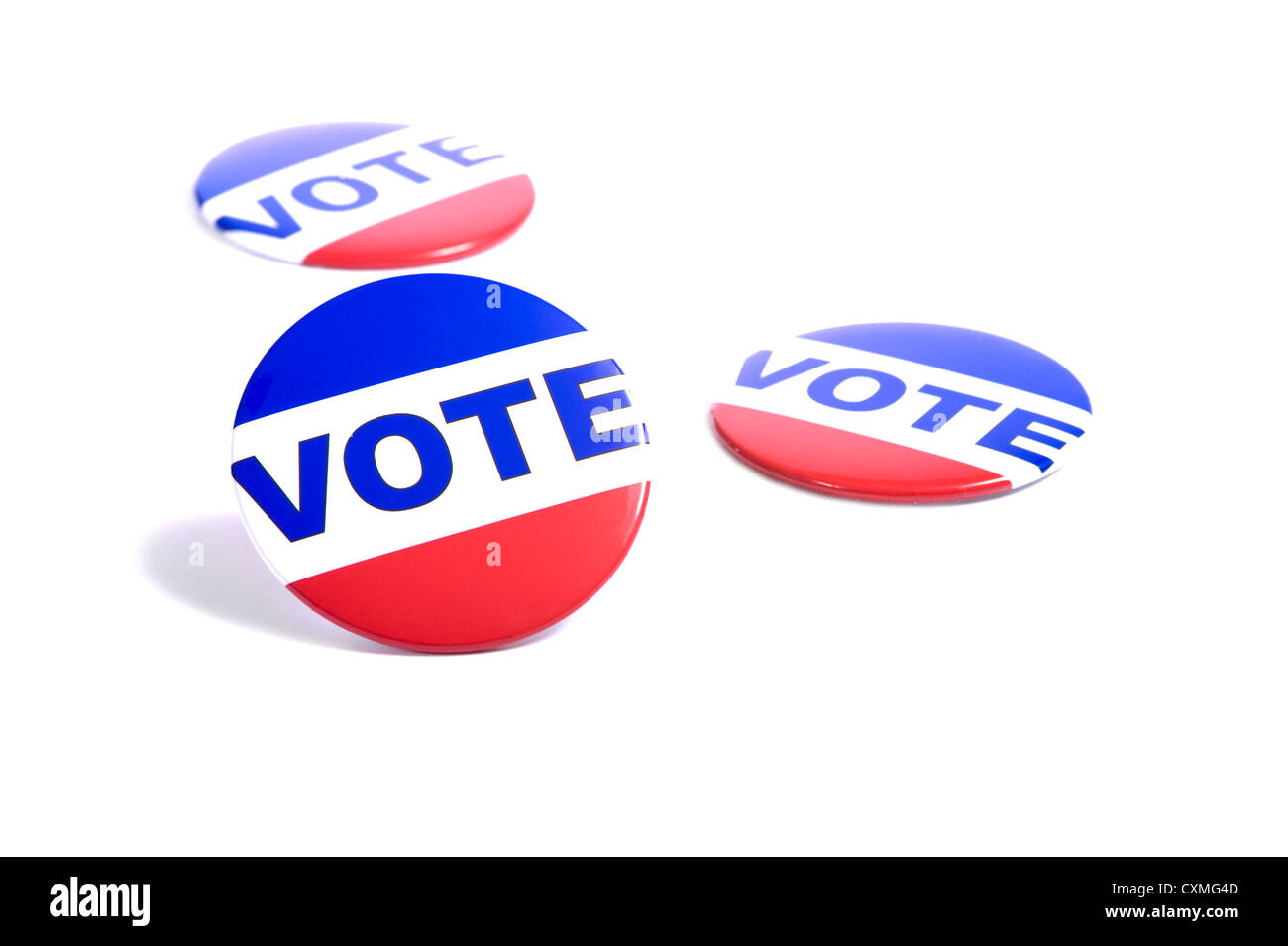 Red , white and blue "Vote" buttons on a white background Stock Photo ...