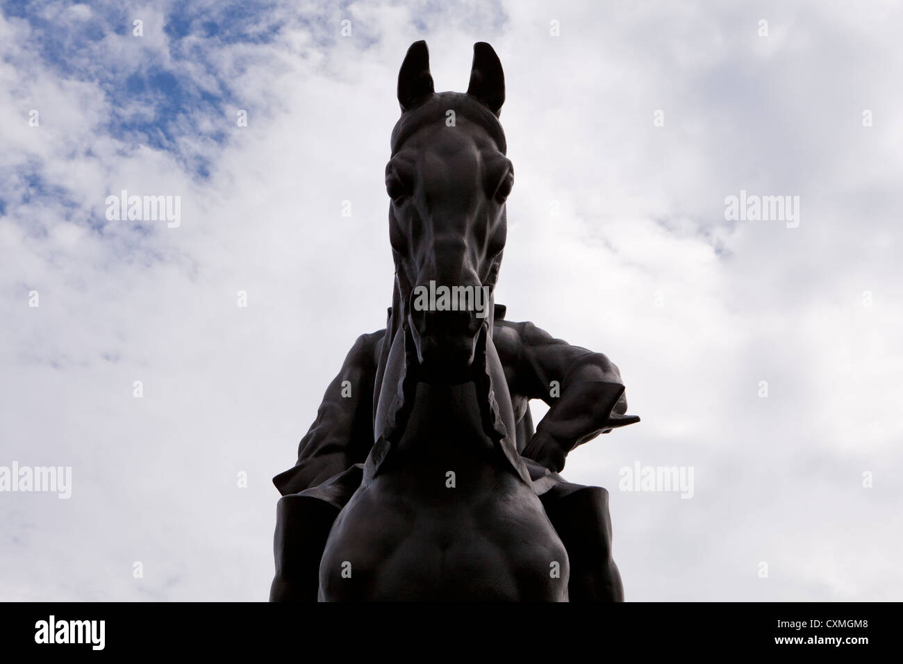 Horse statue from below Stock Photo - Alamy