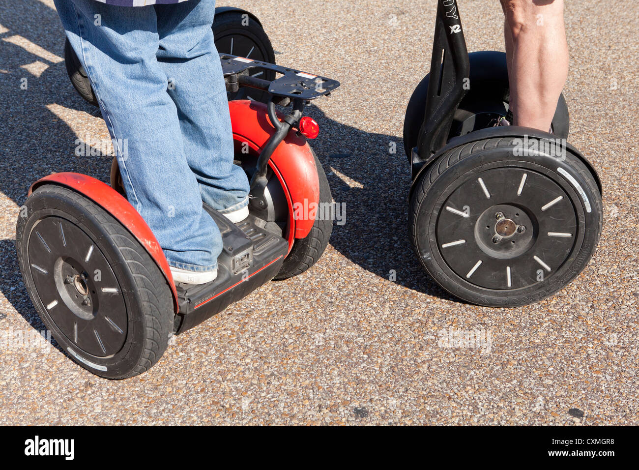 Closeup of people standing on Segway transporters - Washington, DC USA ...