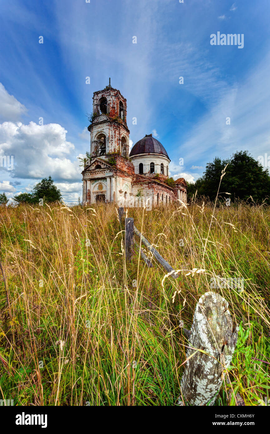 Old deserted church in Novgorod region, Russia Stock Photo - Alamy